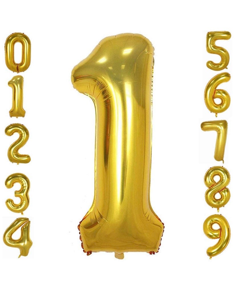 Gold Number Mylar Foil Balloons | Etsy