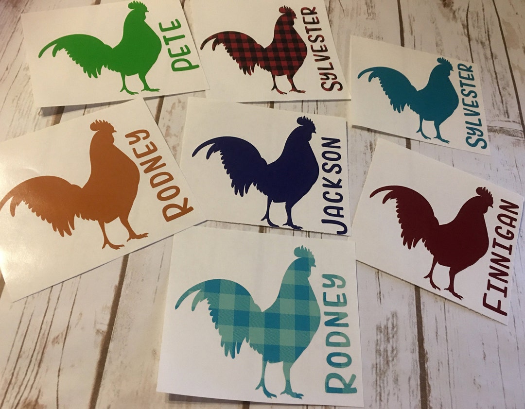Rooster Decal - Monogram Decal - Personalized Rooster Decal - Tumbler ...