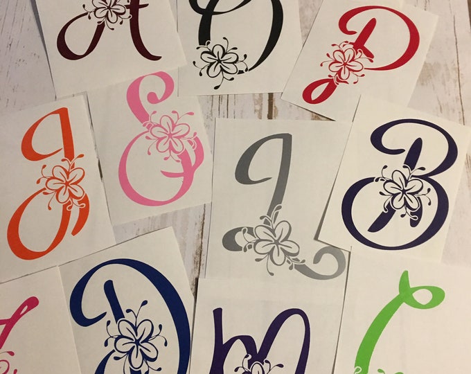 Letter Monogram -single Letter Decal - Vinyl Decal - Tumbler Decal ...