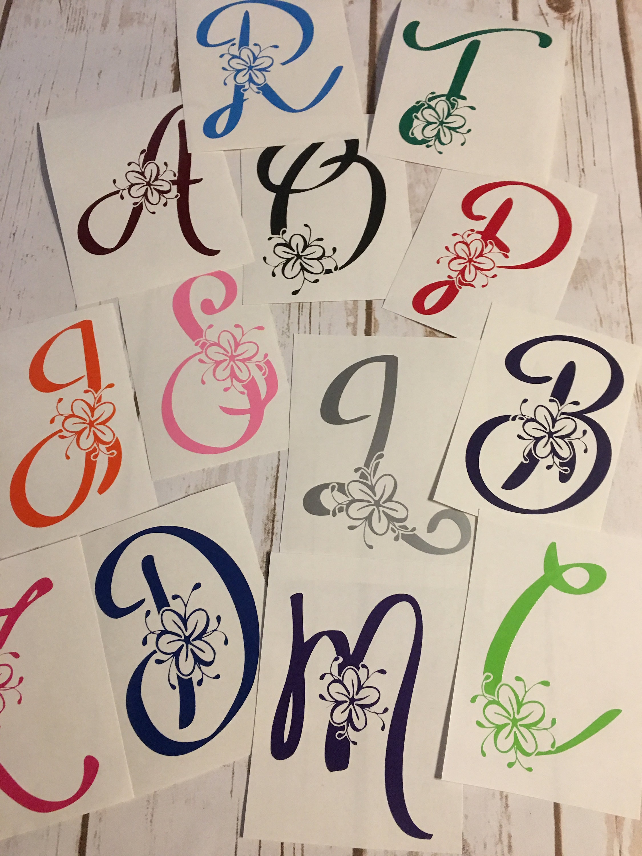 Letter Monogram single Letter Decal Vinyl Decal Tumbler - Etsy