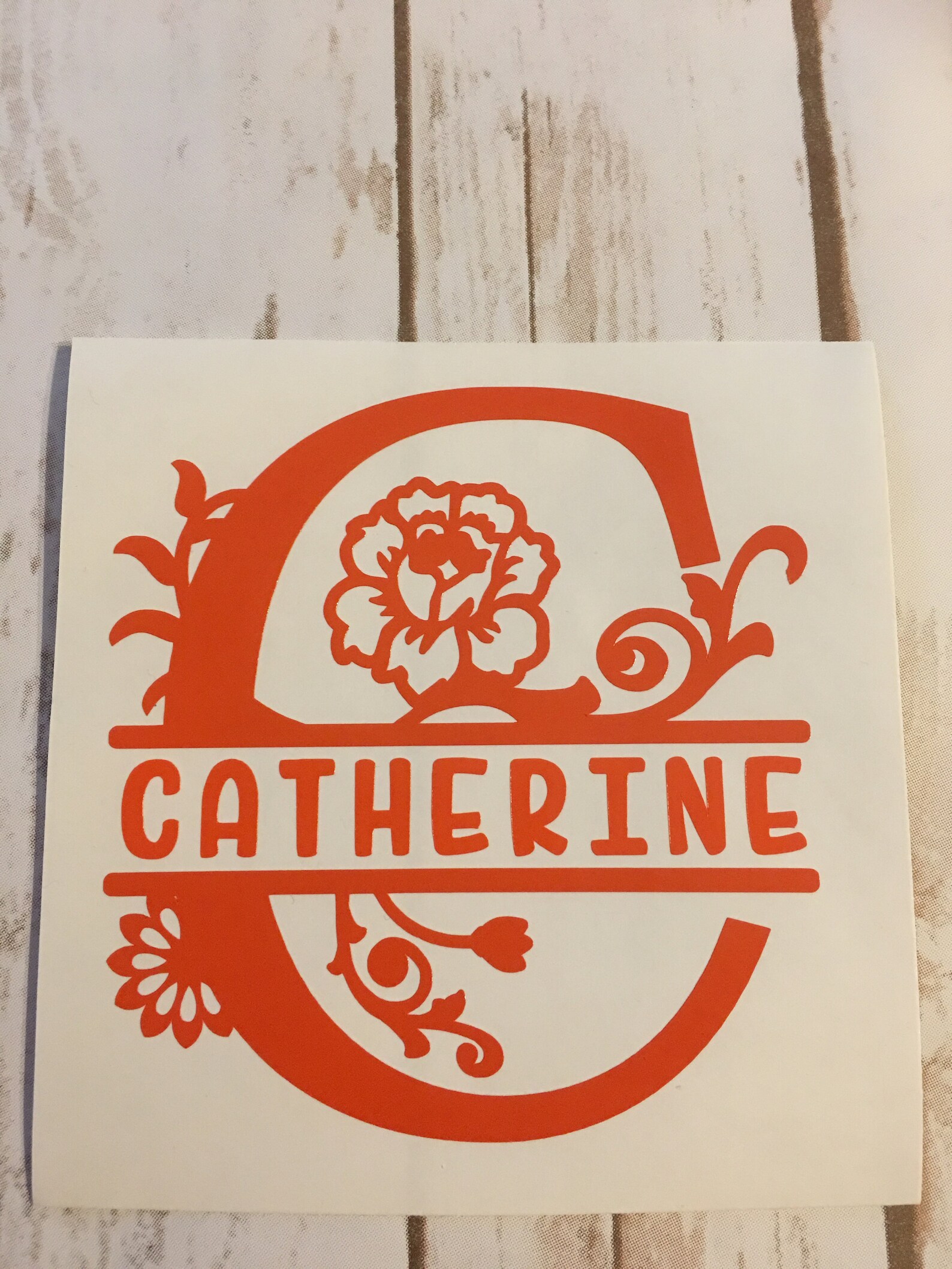 Flower Split Letter Decal Letter With Name Decal Vinyl - Etsy