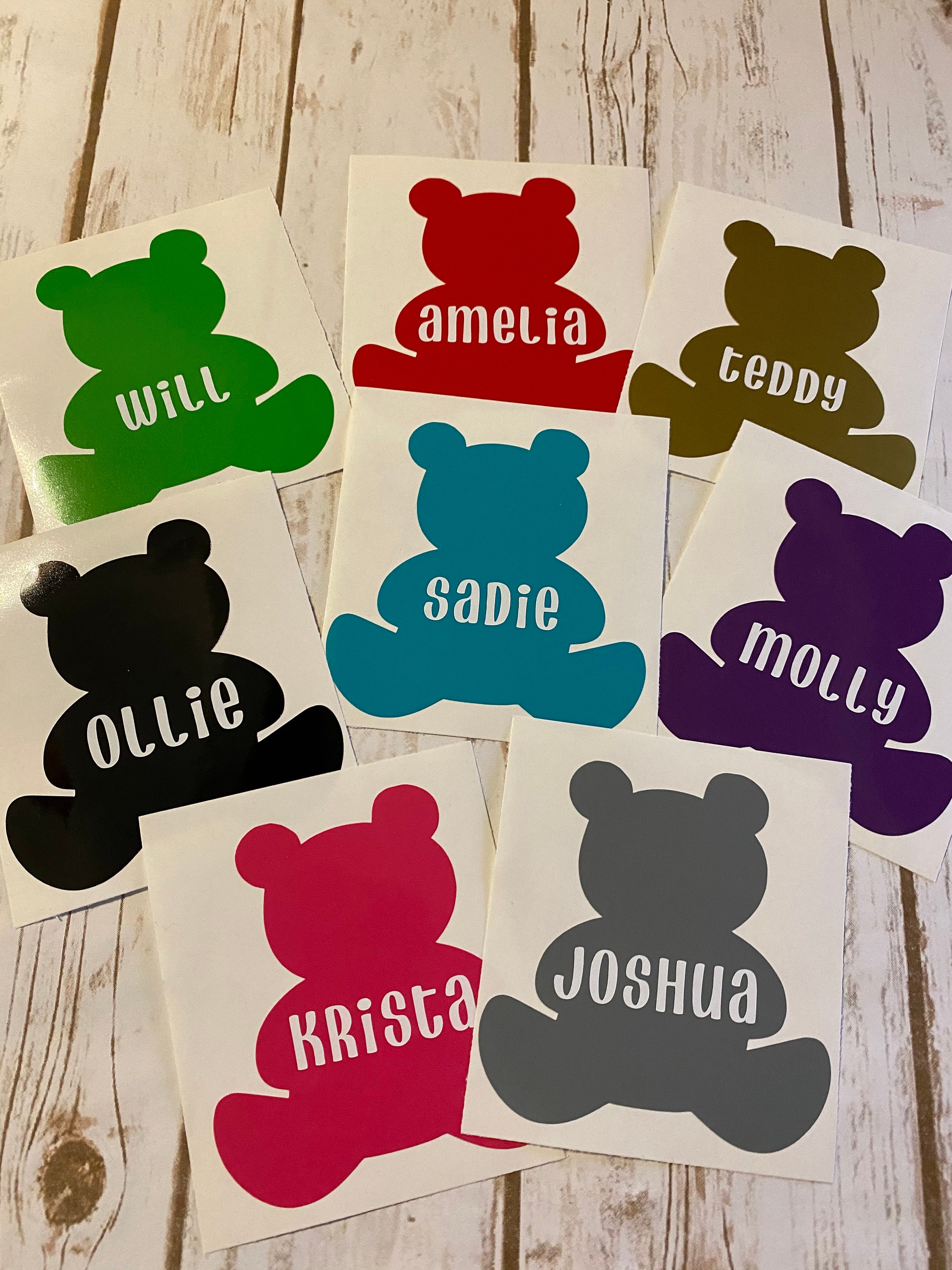 Teddy Bear Vinyl Decal Custom Bear Decal Vinyl Decal - Etsy