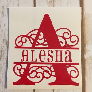 Split Letter Decal Letter With Name Decal Vinyl Decal YETI Decal ...