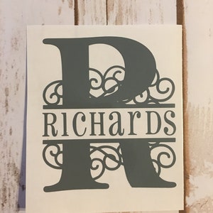 Split Letter Decal Letter With Name Decal Vinyl Decal YETI Decal ...