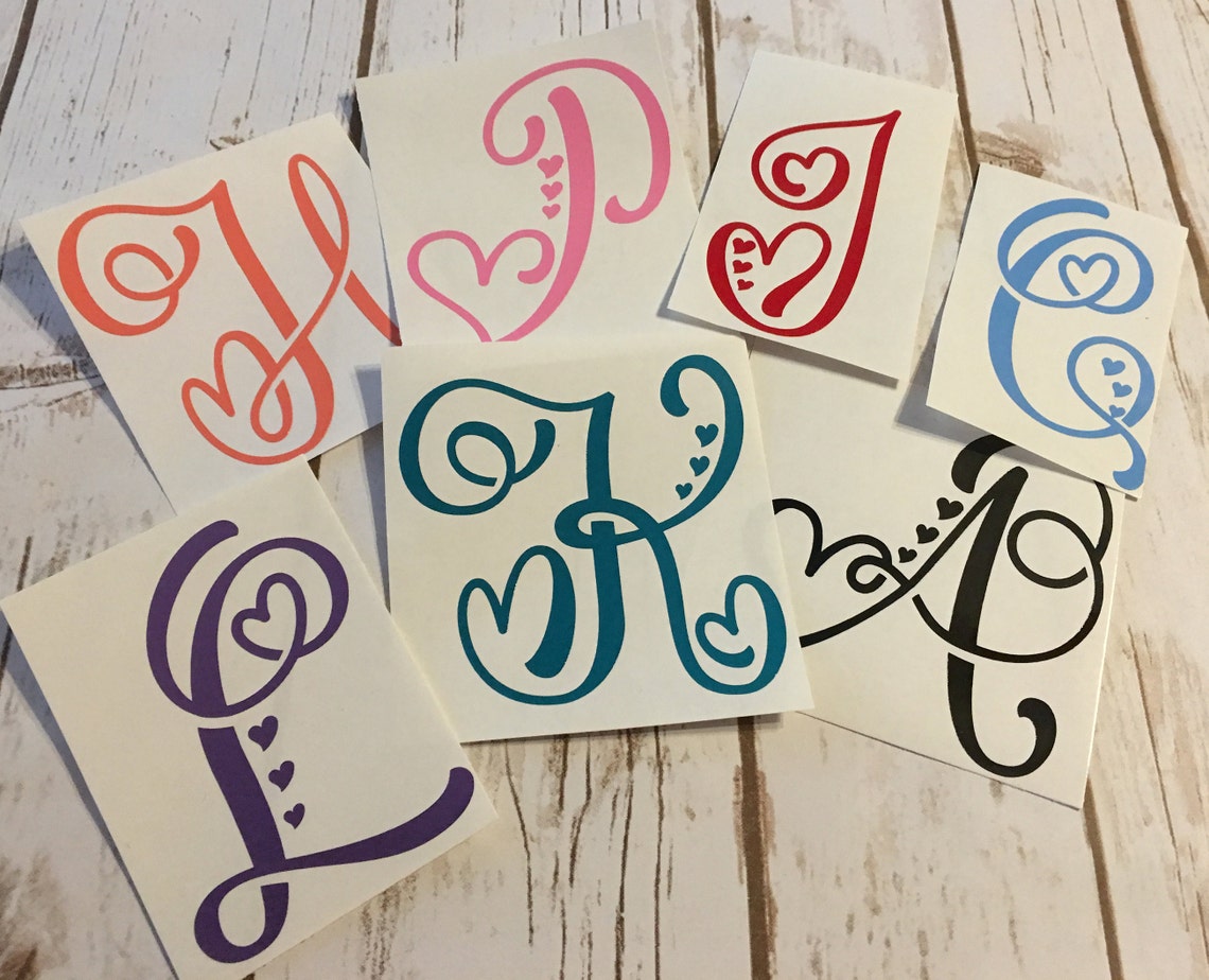 Single Letter Decal Letter Monogram Decal Letter Monogram | Etsy