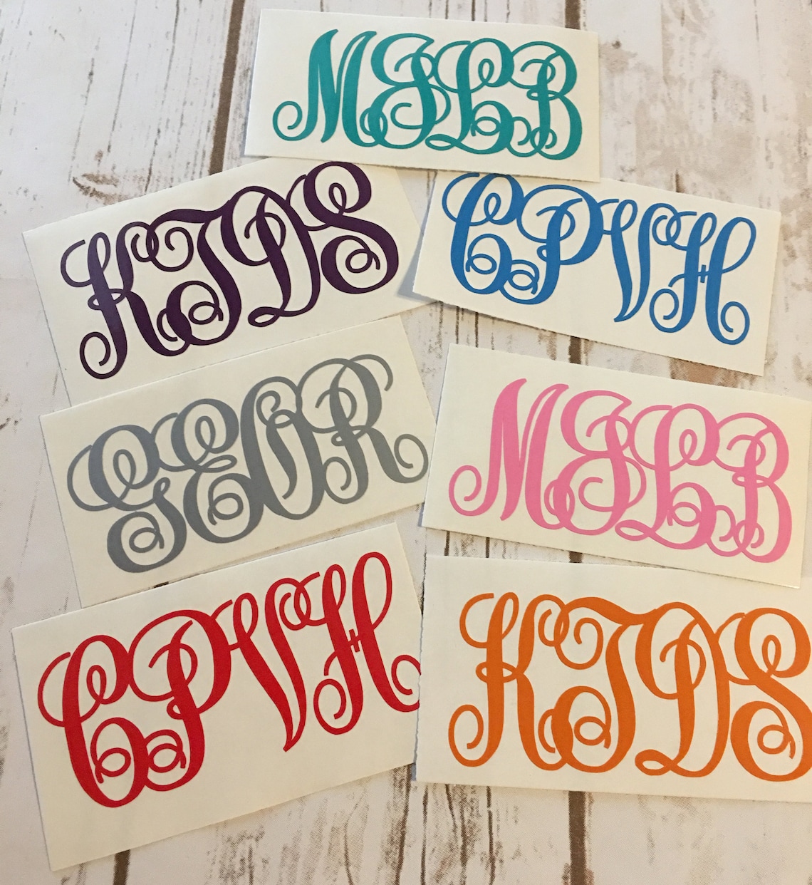 Four Letter Monogram Monogram Decal Four Letter Monogram - Etsy