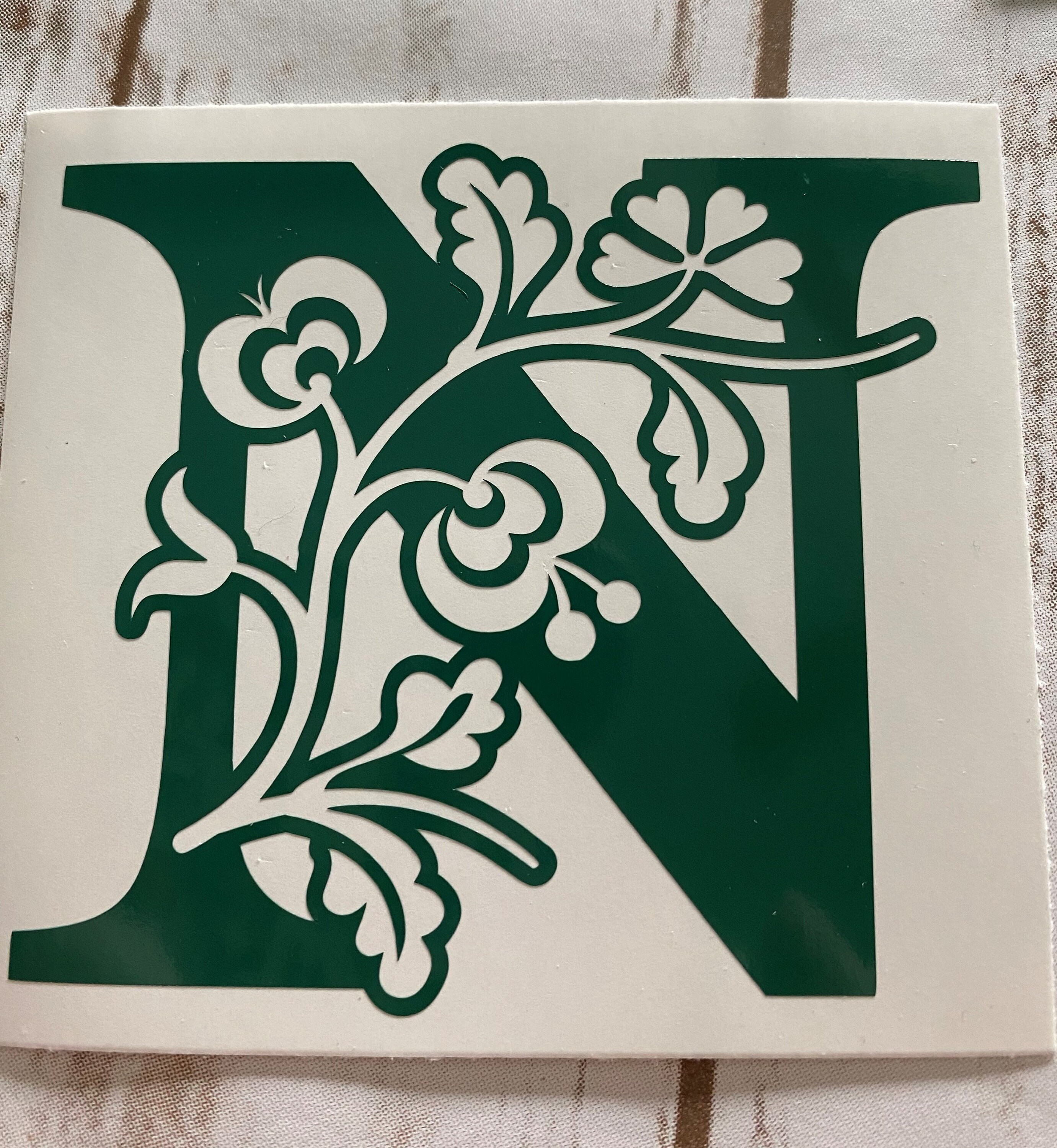Single Letter Decal Floral Letter Vinyl Vinyl Decal - Etsy