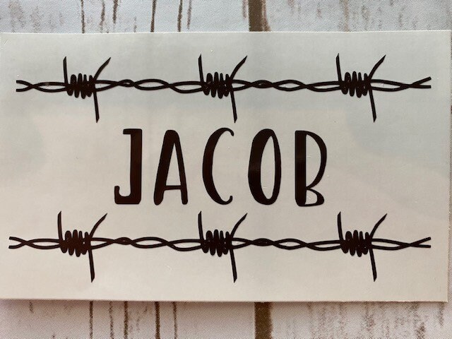 Barbed Wire Monogram Decal Vinyl Decal Barbed Wire Vinyl - Etsy