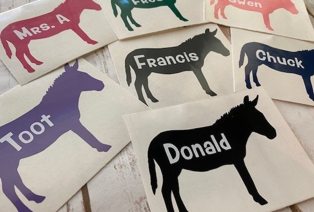 Donkey Vinyl Decal Monogram Decal Personalized Donkey - Etsy