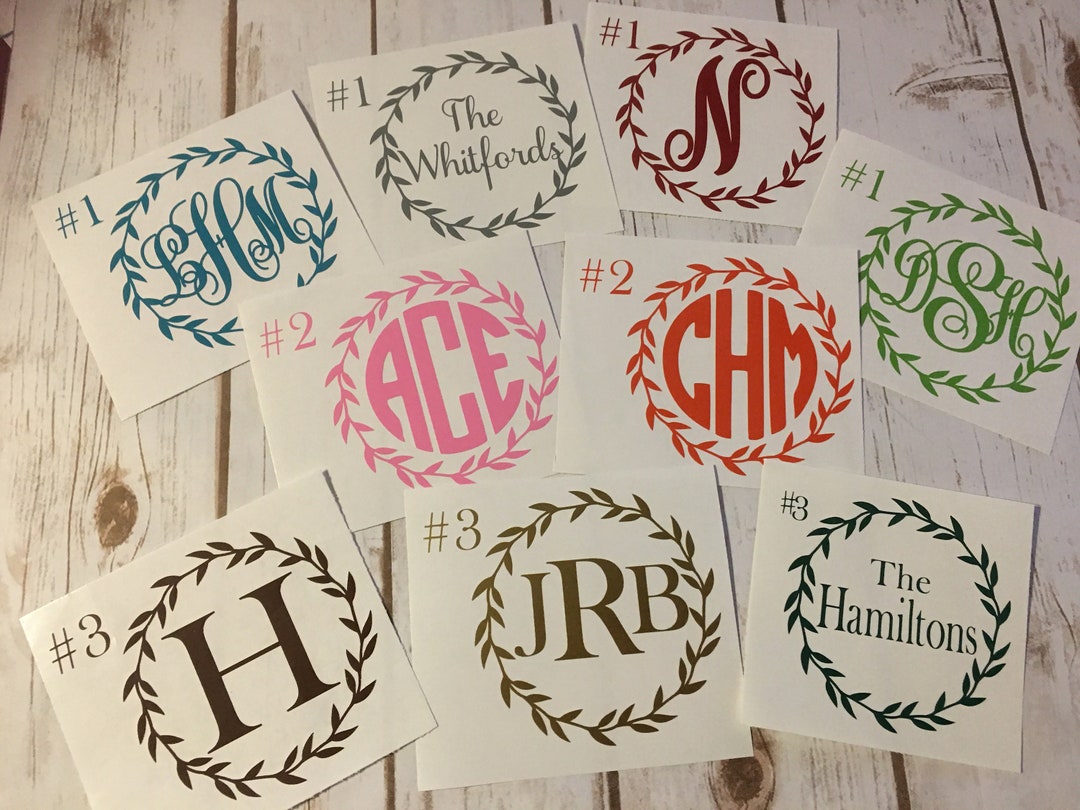 Monogramme de cadre de feuille décalque simple de lettre de feuille ...