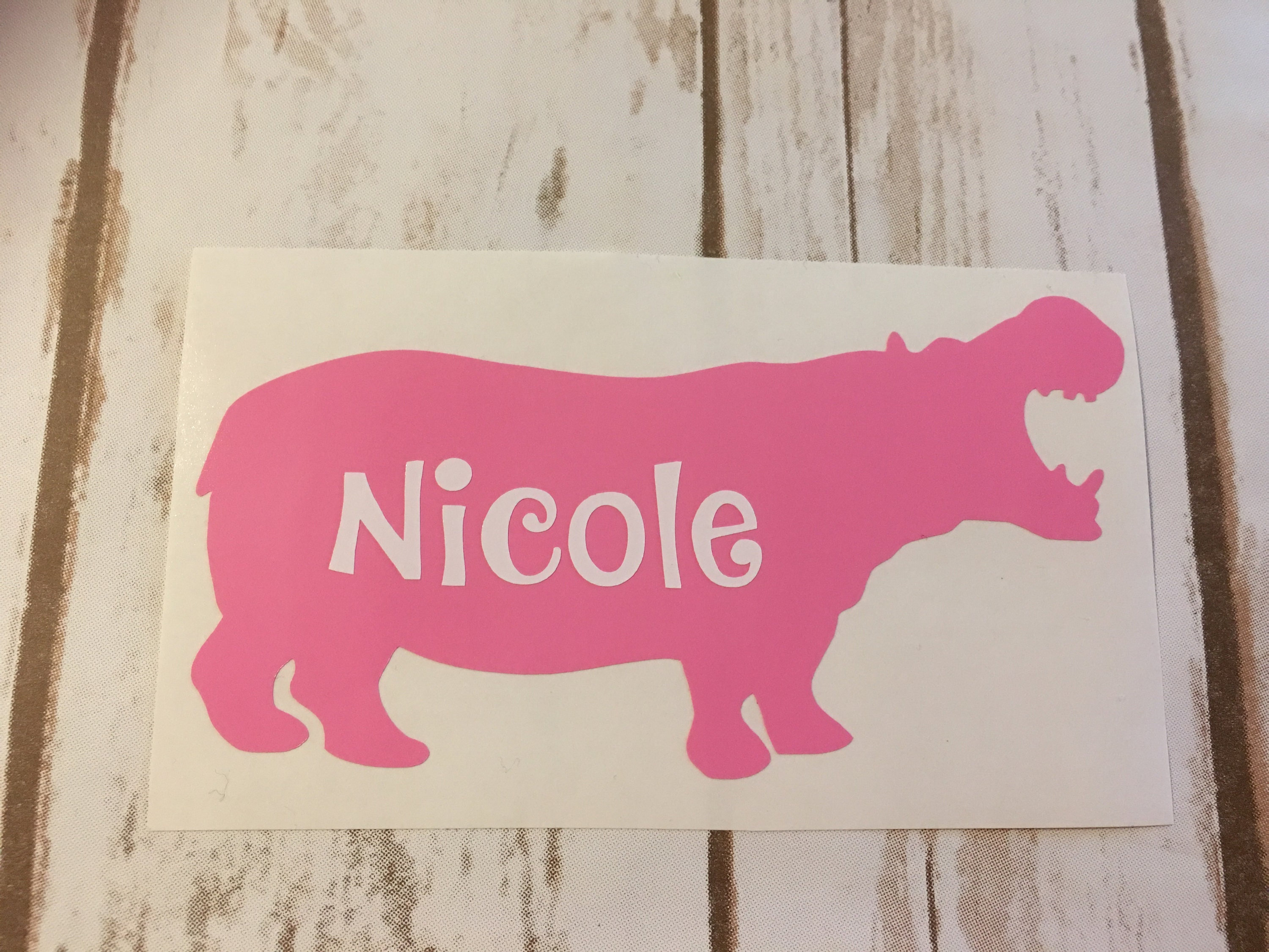 Hippo Decal Custom Hippo Decal Tumbler Decal YETI Decal | Etsy