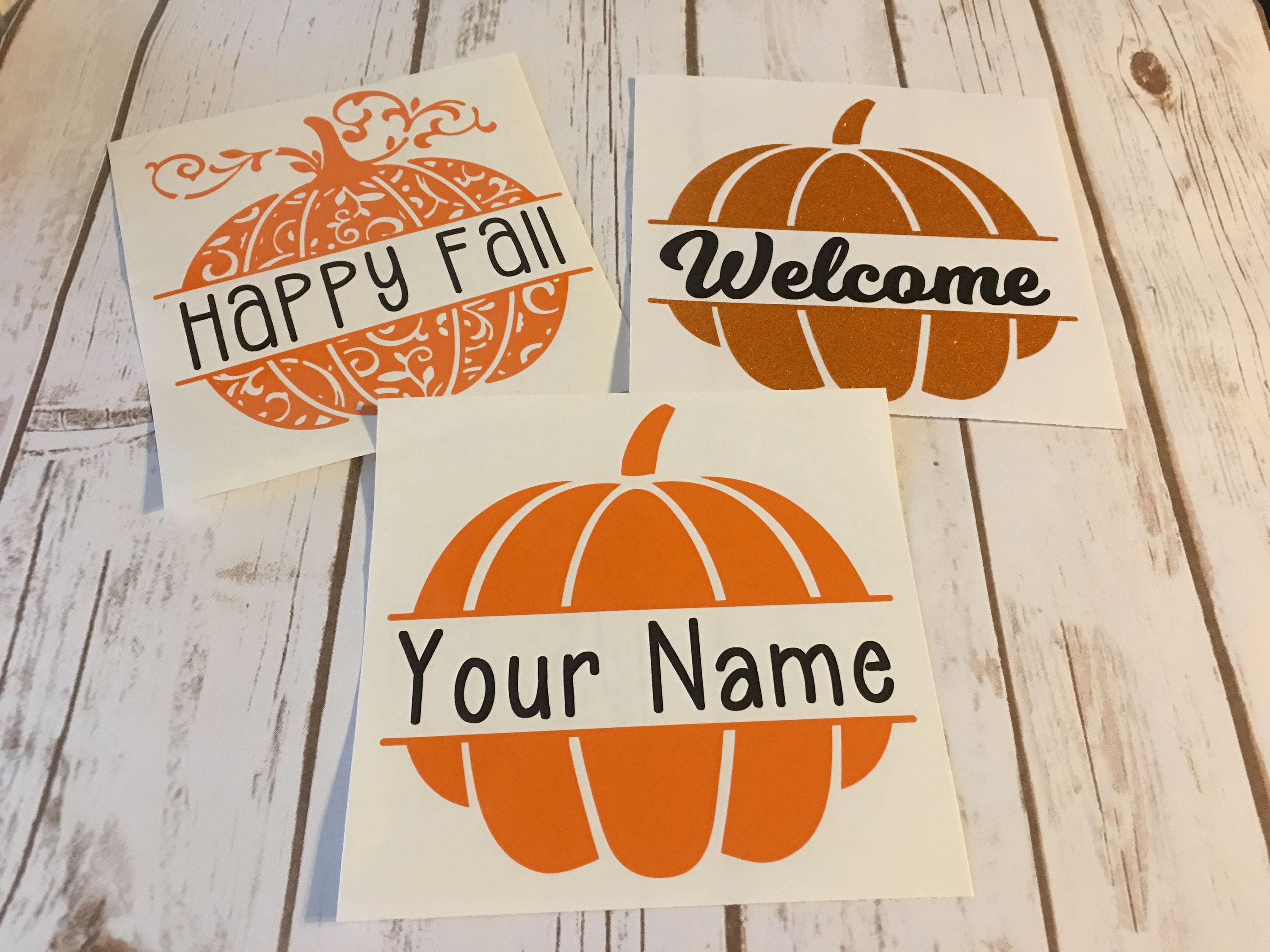 Pumpkin Decal Fall Decal Autumn Decal Pumpkin Monogram | Etsy