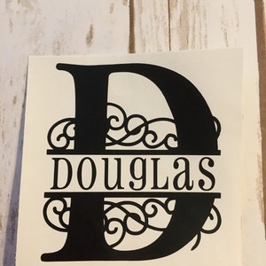 Split Letter Decal Letter With Name Decal Vinyl Decal YETI Decal ...