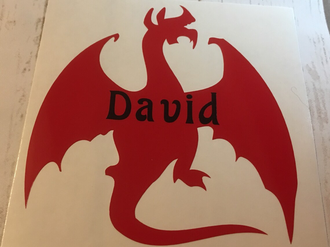 Dragon Decal Monogram Decal Personalize Dragon Decal - Etsy