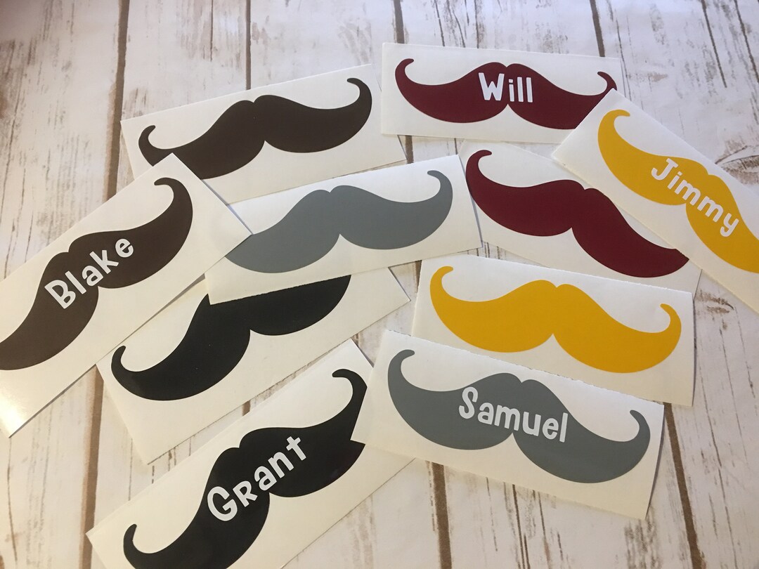 Mustache Vinyl Decal Monogram Decal Personalized Vinyl Mustache Decal ...