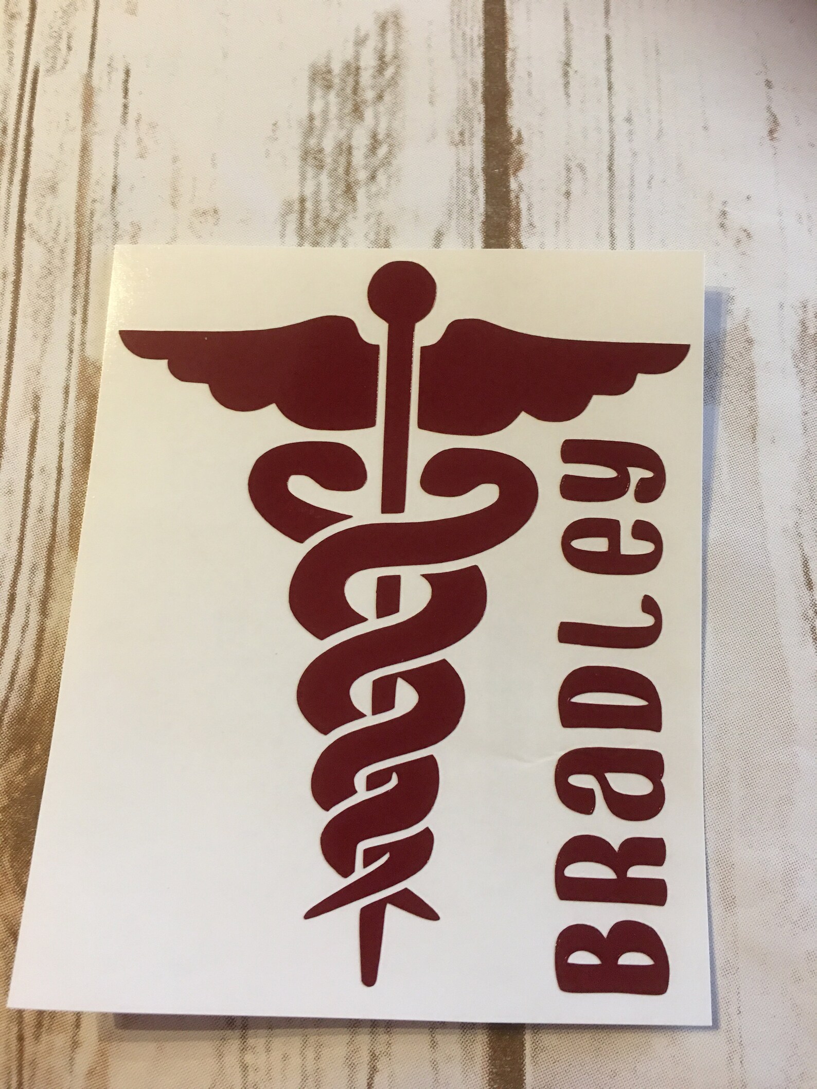 Caduceus Decal Name Decal Vinyl Decal YETI Decal - Etsy