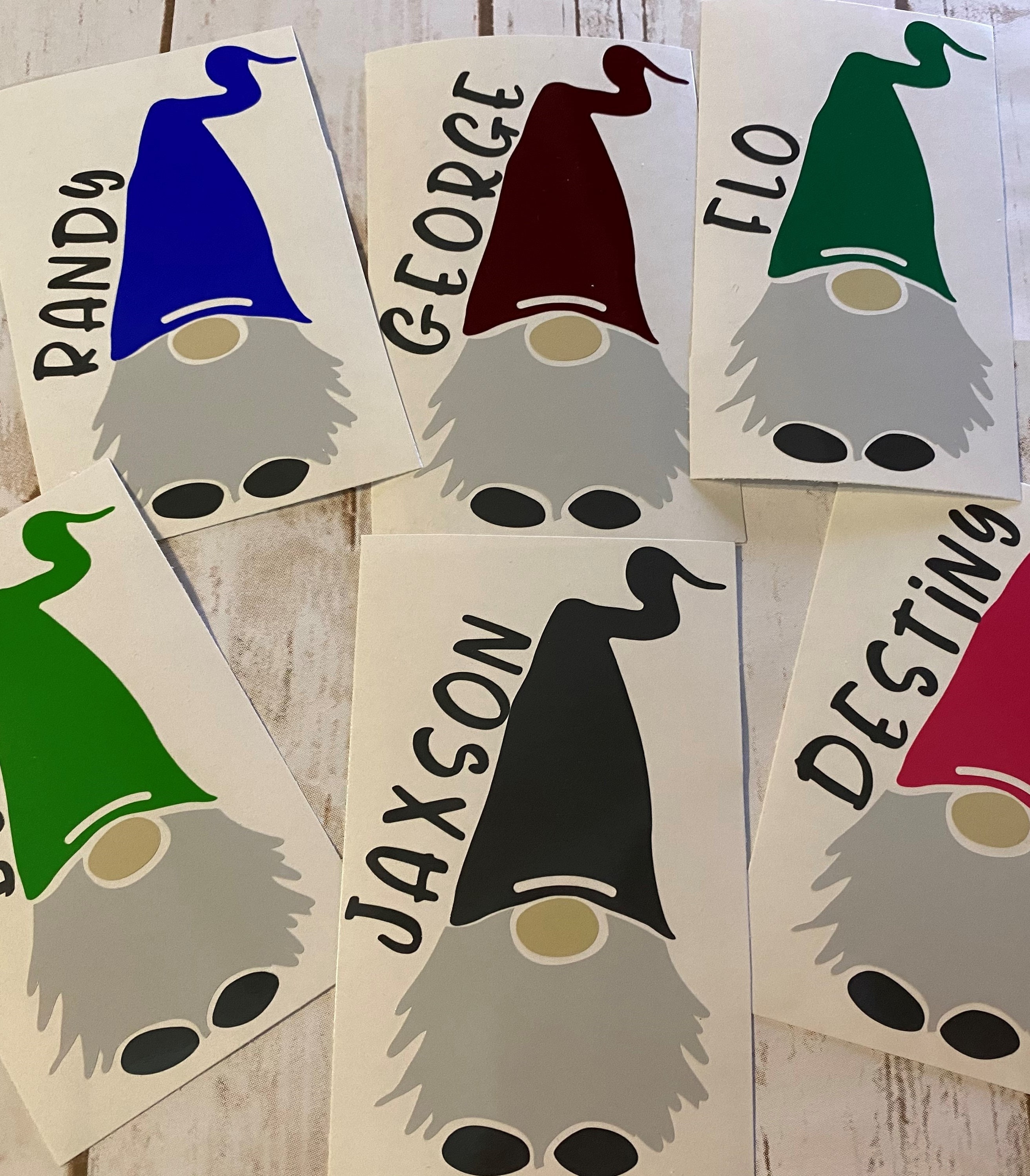 Gnome Vinyl Decal Monogram Decal Custom Gnome Decal - Etsy