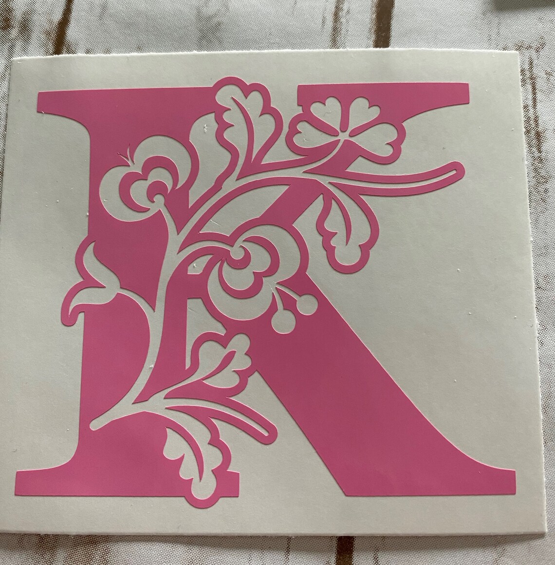Single Letter Decal Floral Letter Vinyl Vinyl Decal - Etsy