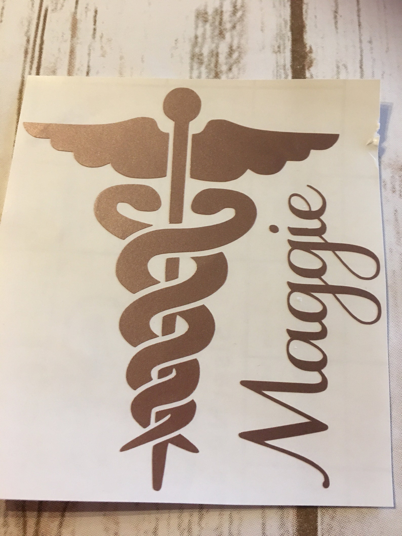 Caduceus decal name decal vinyl decal YETI decal | Etsy