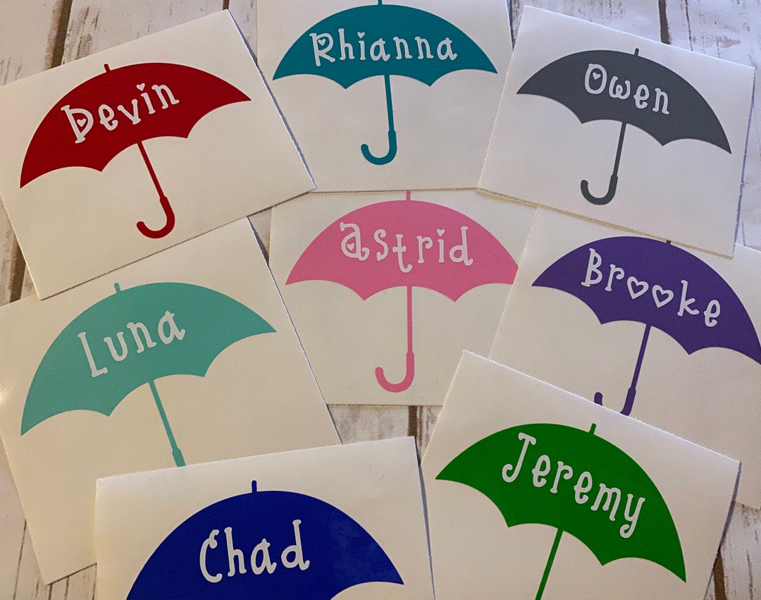 Umbrella Vinyl Decal Monogram Decal Personalized Vinyl Umbrella Decal ...