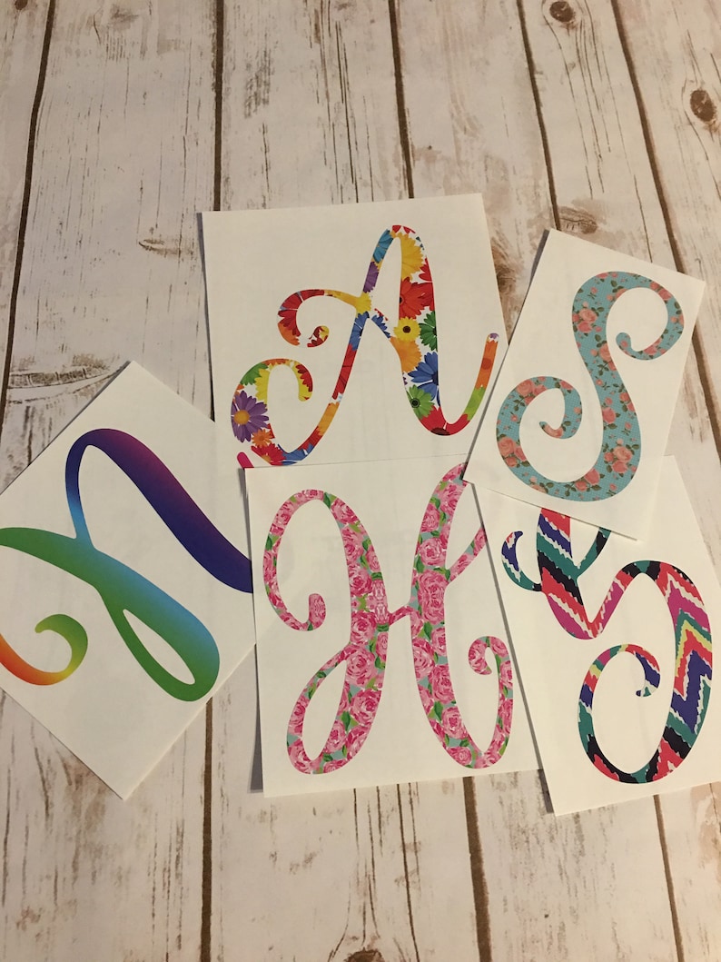 Single Letter Decal letter Printed Vinyl Decal Fast - Etsy