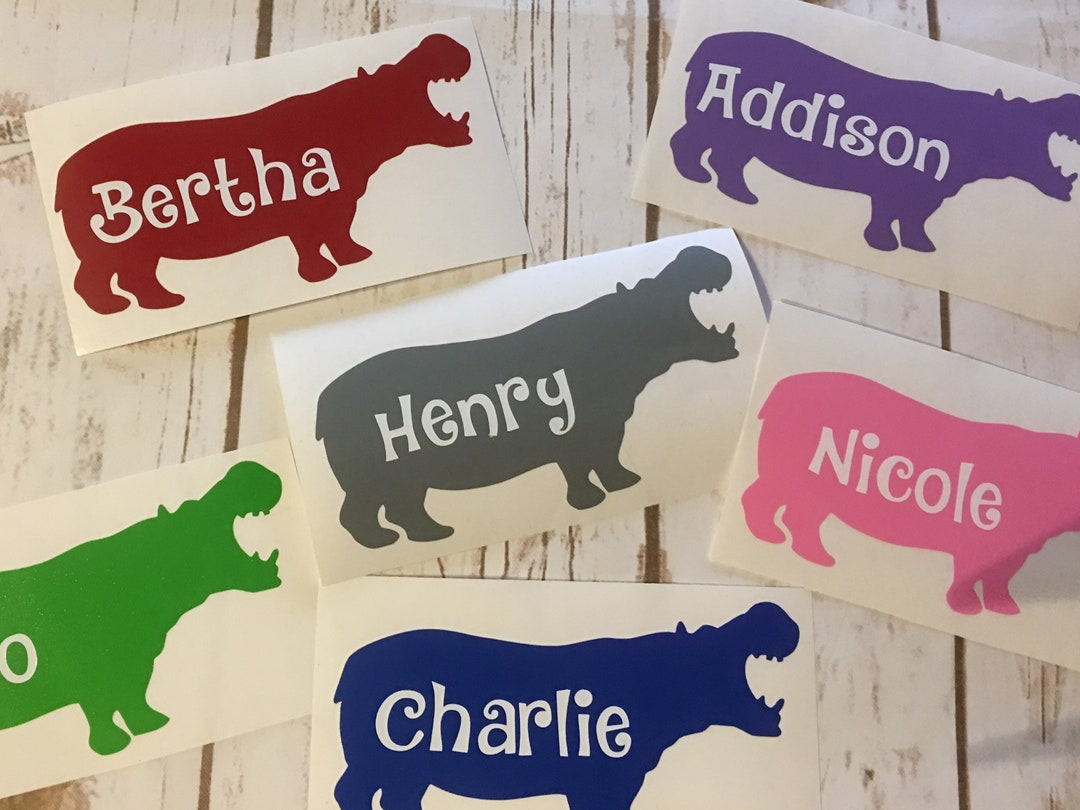 Hippo Decal Custom Hippo Decal Tumbler Decal YETI Decal Vinyl Hippo ...