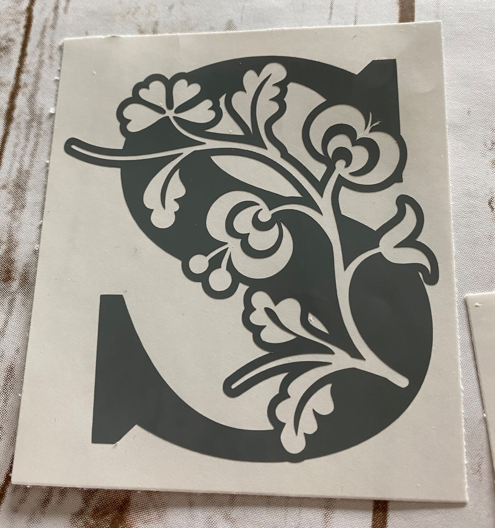 Single Letter Decal Floral Letter Vinyl Vinyl Decal - Etsy