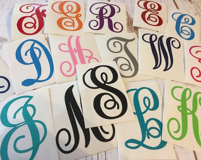 Single Letter Decal - Letter Monogram Decal - Letter Monogram -single ...