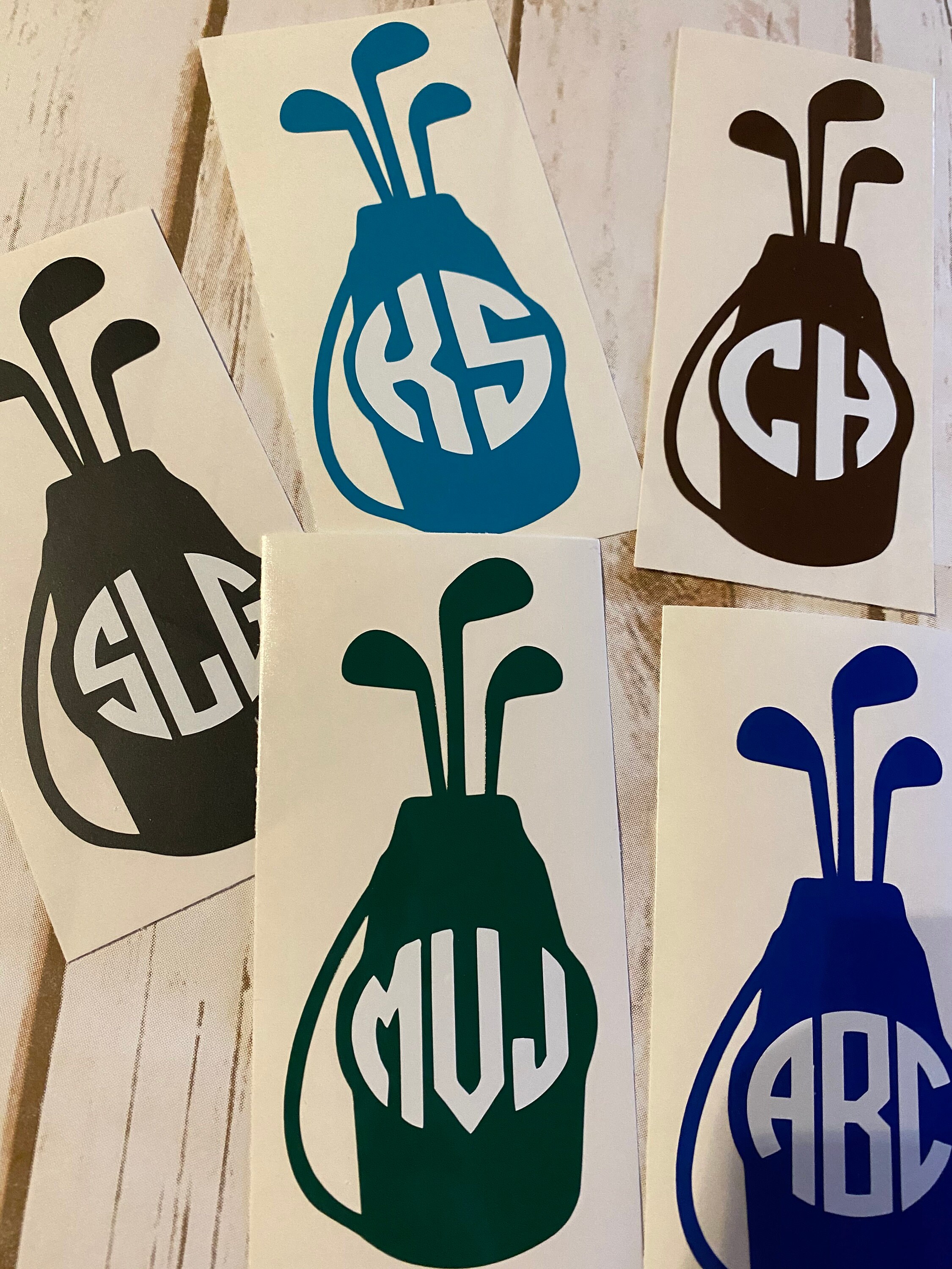 Golf Club Bag Decal Golf Decal Tumbler Decal Monogram - Etsy