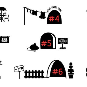 Mouse Door Decal Small Baseboard Decal Mouse House Decal Mouse Living ...