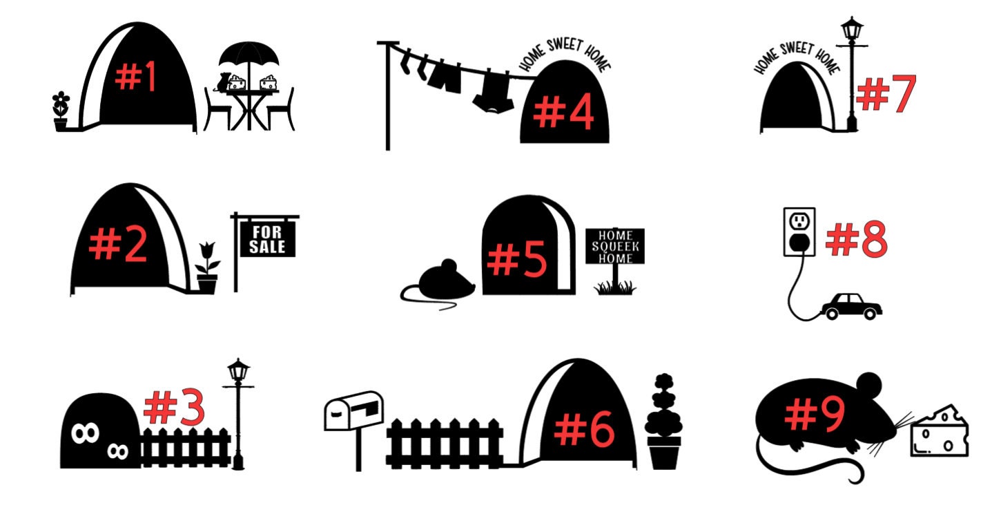 Mouse Door Decal Small Baseboard Decal Mouse House Decal | Etsy