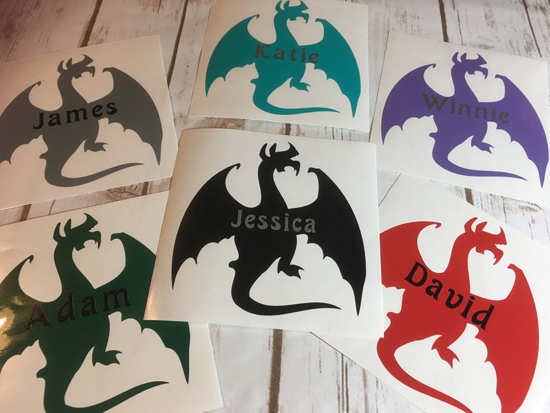 Dragon Decal Monogram Decal Personalize Dragon Decal - Etsy