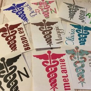Caduceus Decal Name Decal Vinyl Decal YETI Decal - Etsy