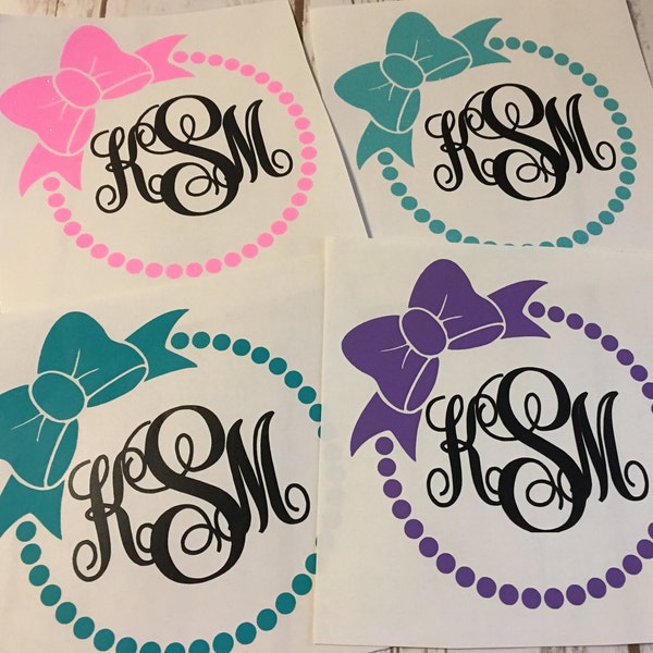Bow Monogram Vinyl - Etsy