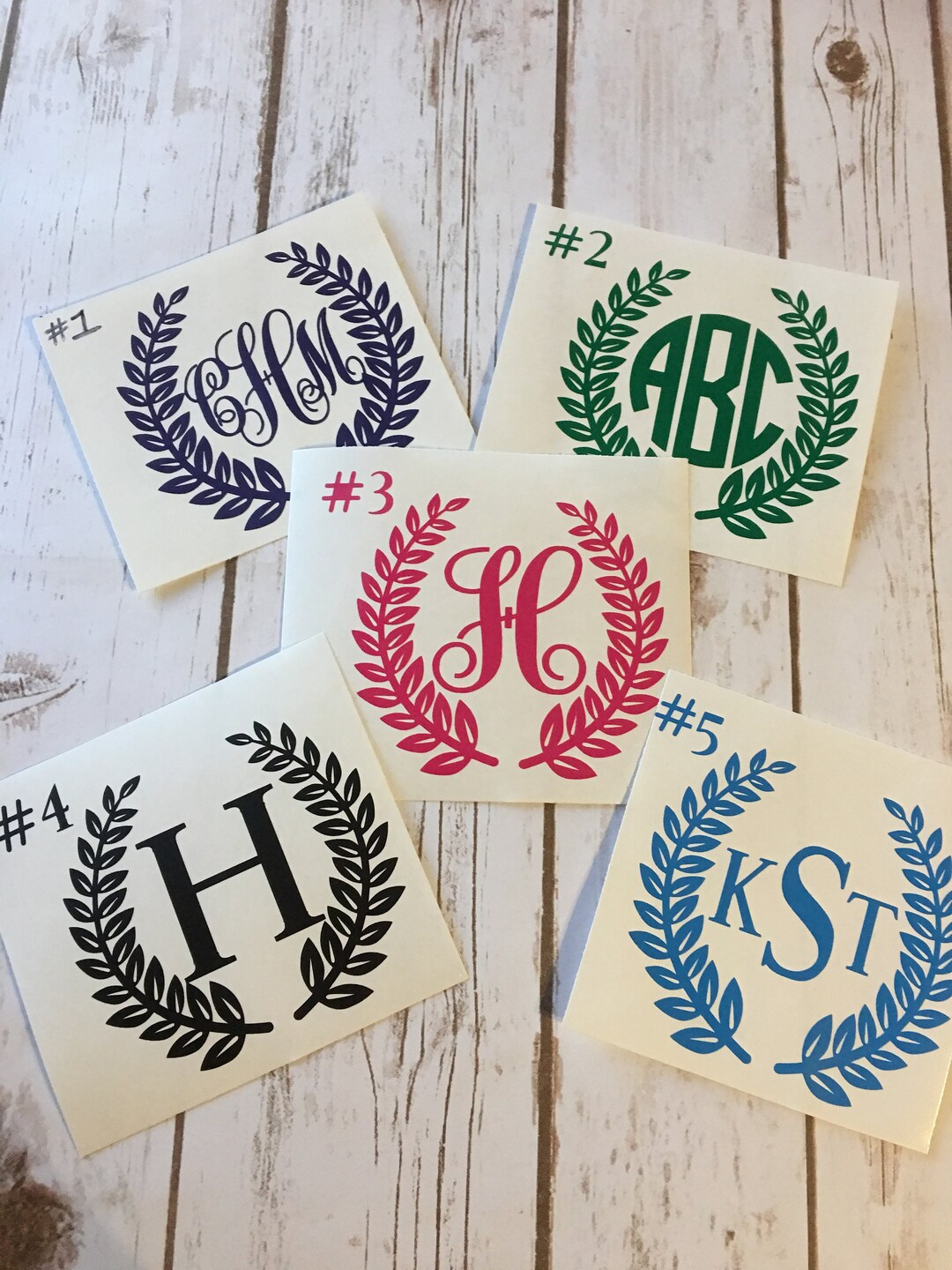 Laurel Frame Monogram Laurel Single Letter Decal Laurel Decal Vinyl ...