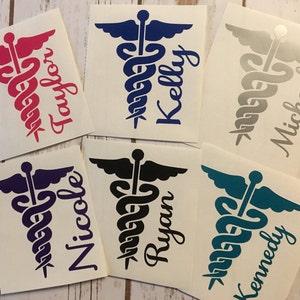 Caduceus Decal Name Decal Vinyl Decal YETI Decal - Etsy
