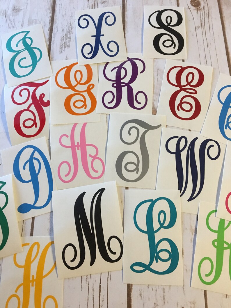 Single Letter Decal Letter Monogram Decal Letter Monogram - Etsy