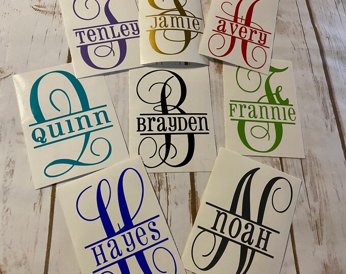 Split Single Letter Decal - Letter Monogram Decal - Letter Monogram ...