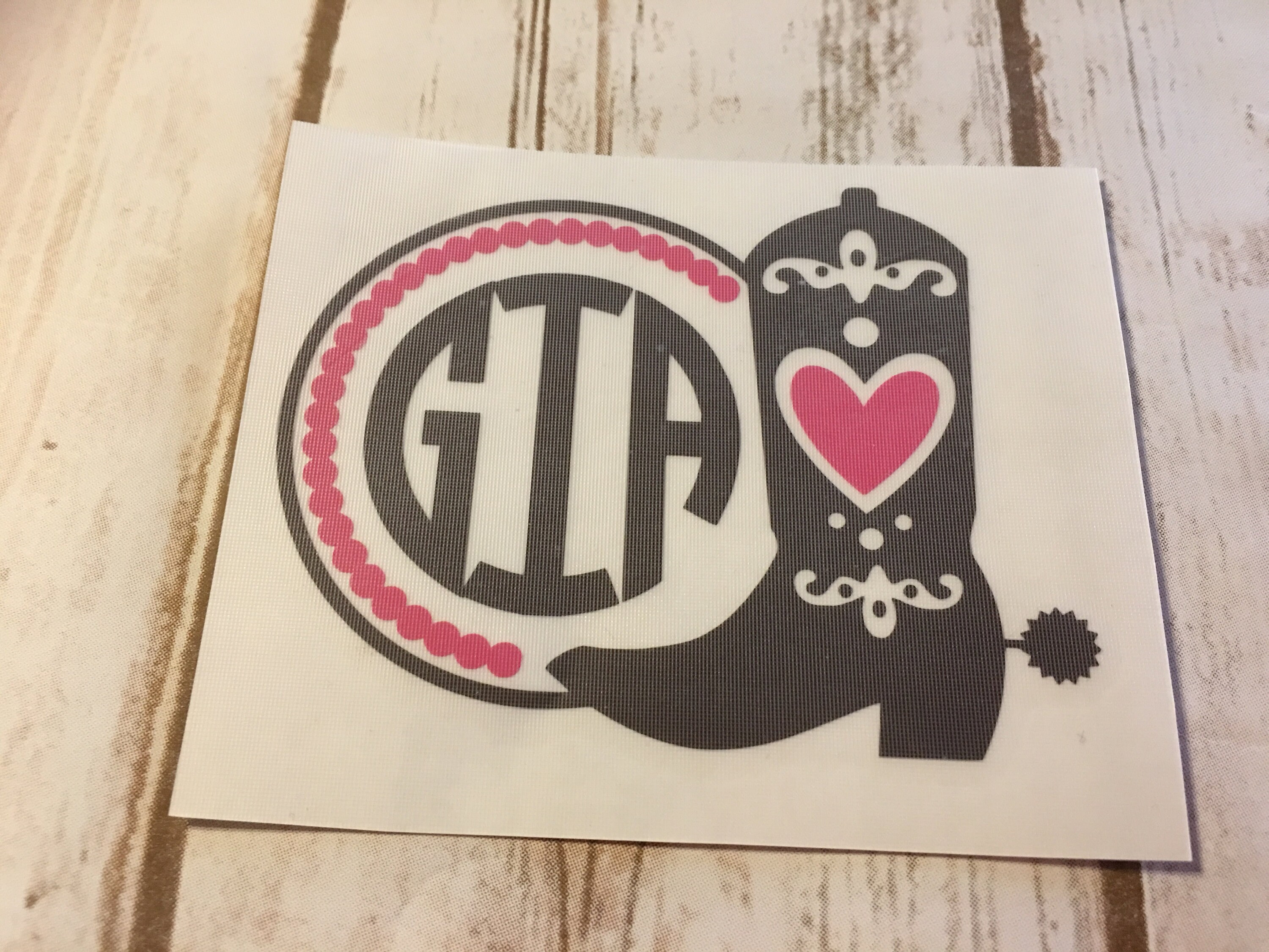 Boot Frame Monogram Cowboy Boot Decal Boot Monogram - Etsy