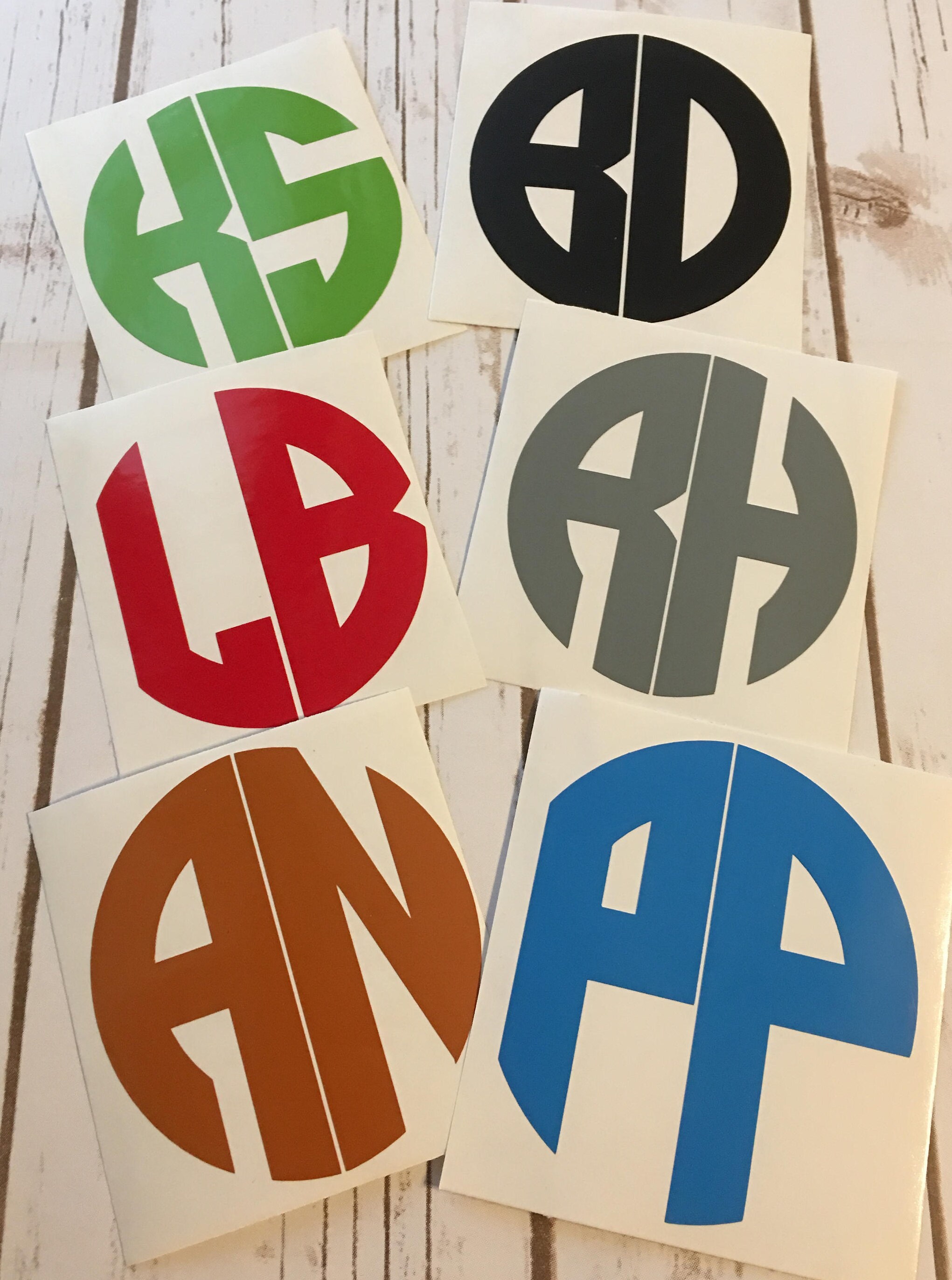 Two Letter Monogram Monogram Decal Four Letter Monogram - Etsy