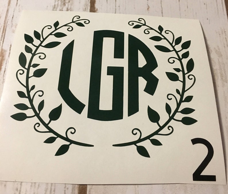 Laurel Framed Vinyl Decal Laurel Decal Monogram Decal - Etsy