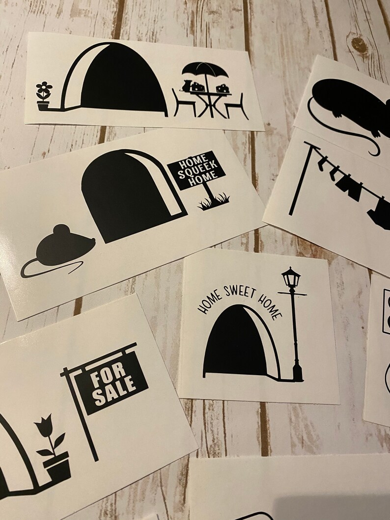 Mouse Door Decal Small Baseboard Decal Mouse House Decal - Etsy