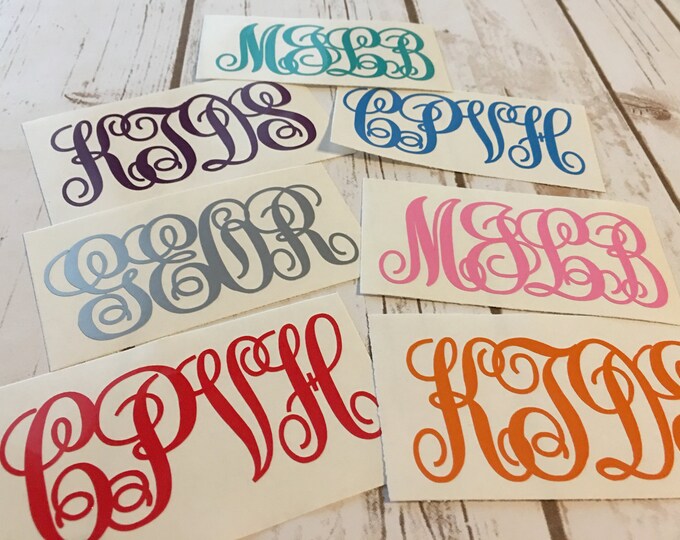 Four Letter Monogram - Monogram Decal - Four Letter Monogram Decal ...