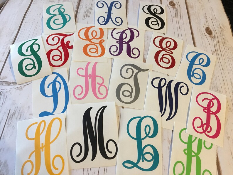 Single Letter Decal Letter Monogram Decal Letter Monogram - Etsy