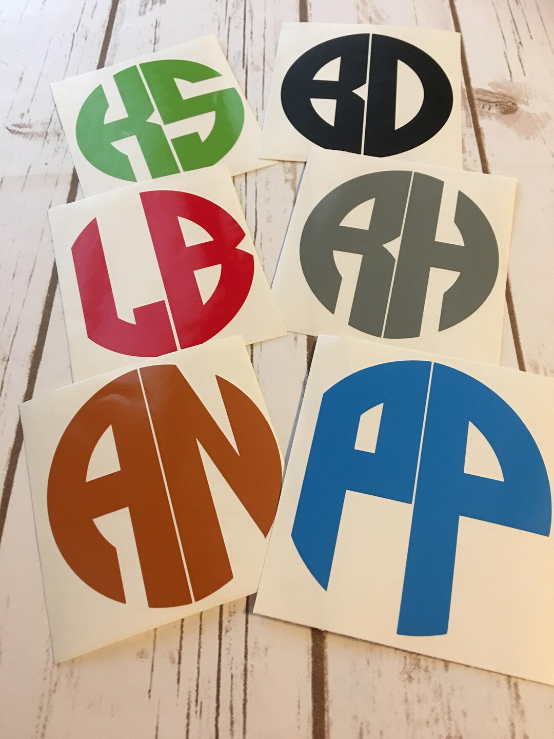Two Letter Monogram Monogram Decal Four Letter Monogram - Etsy