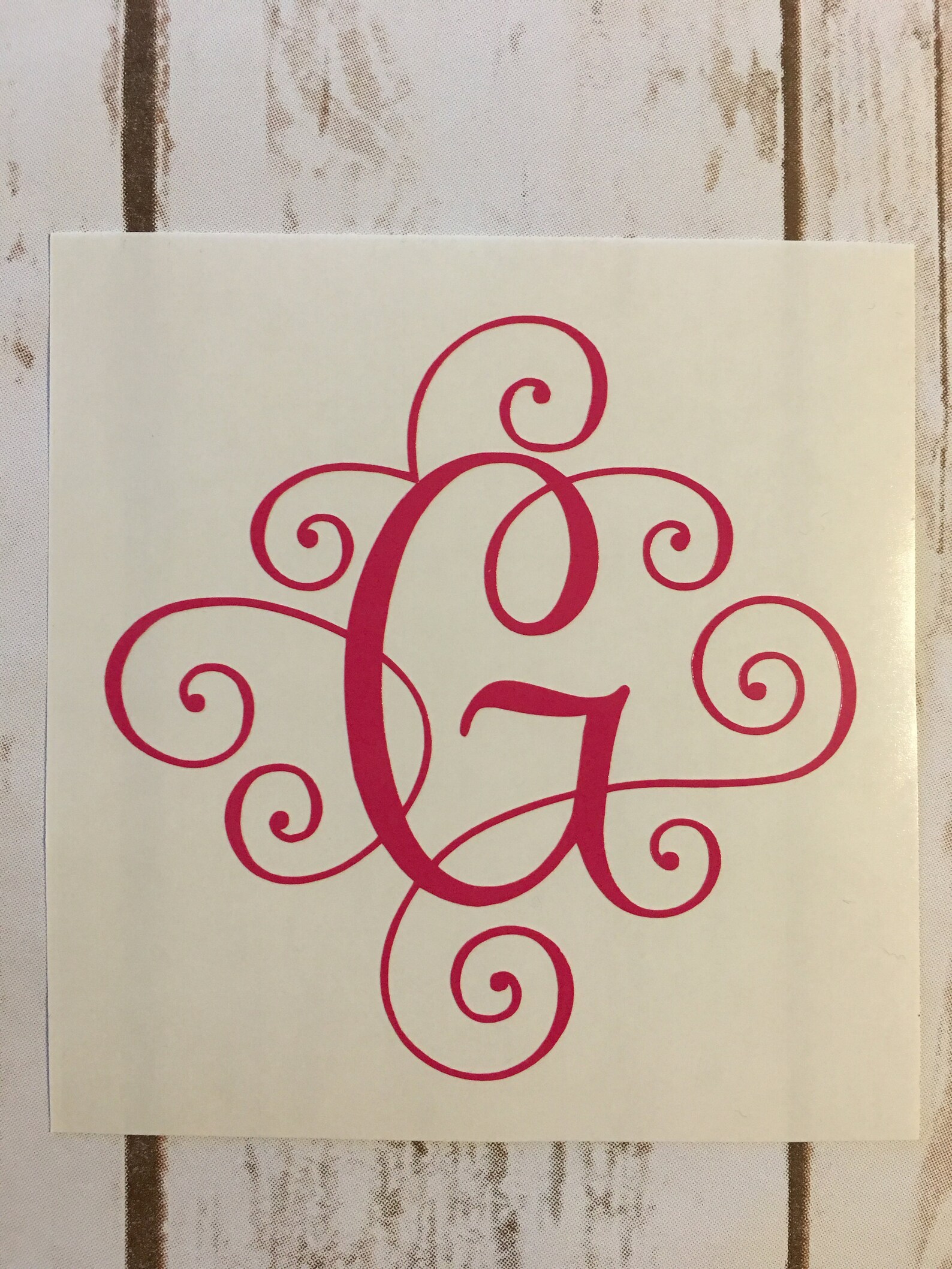 Single Letter Decal Scroll Letter Vinyl Decal Swirly - Etsy