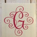 Single Letter Decal Scroll Letter Vinyl Decal Swirly Letter Decal Vinyl ...