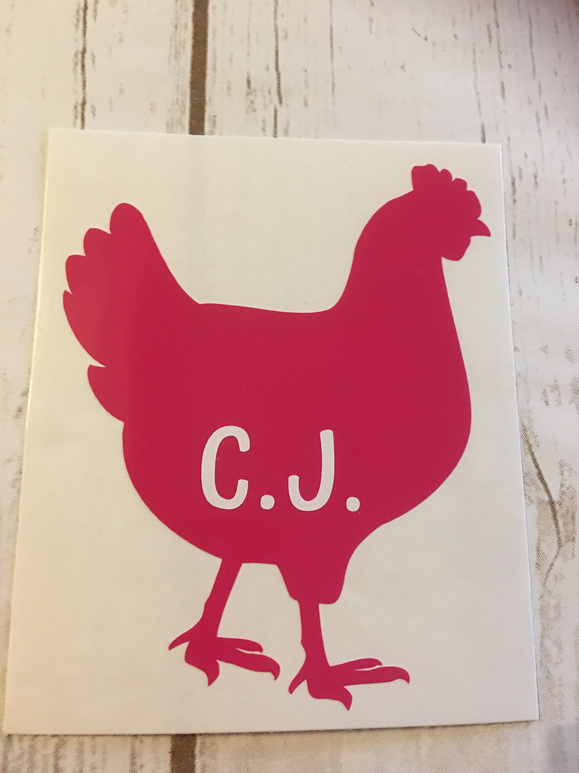 Chicken Decal Monogram Decal Personalized Chicken Decal | Etsy
