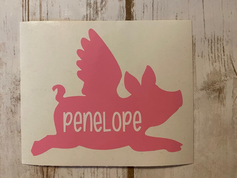 Flying Pig Vinyl Decal Custom Pig Decal Vinyl Decal - Etsy