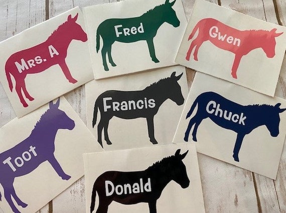 Donkey Vinyl Decal Monogram Decal Personalized Donkey - Etsy